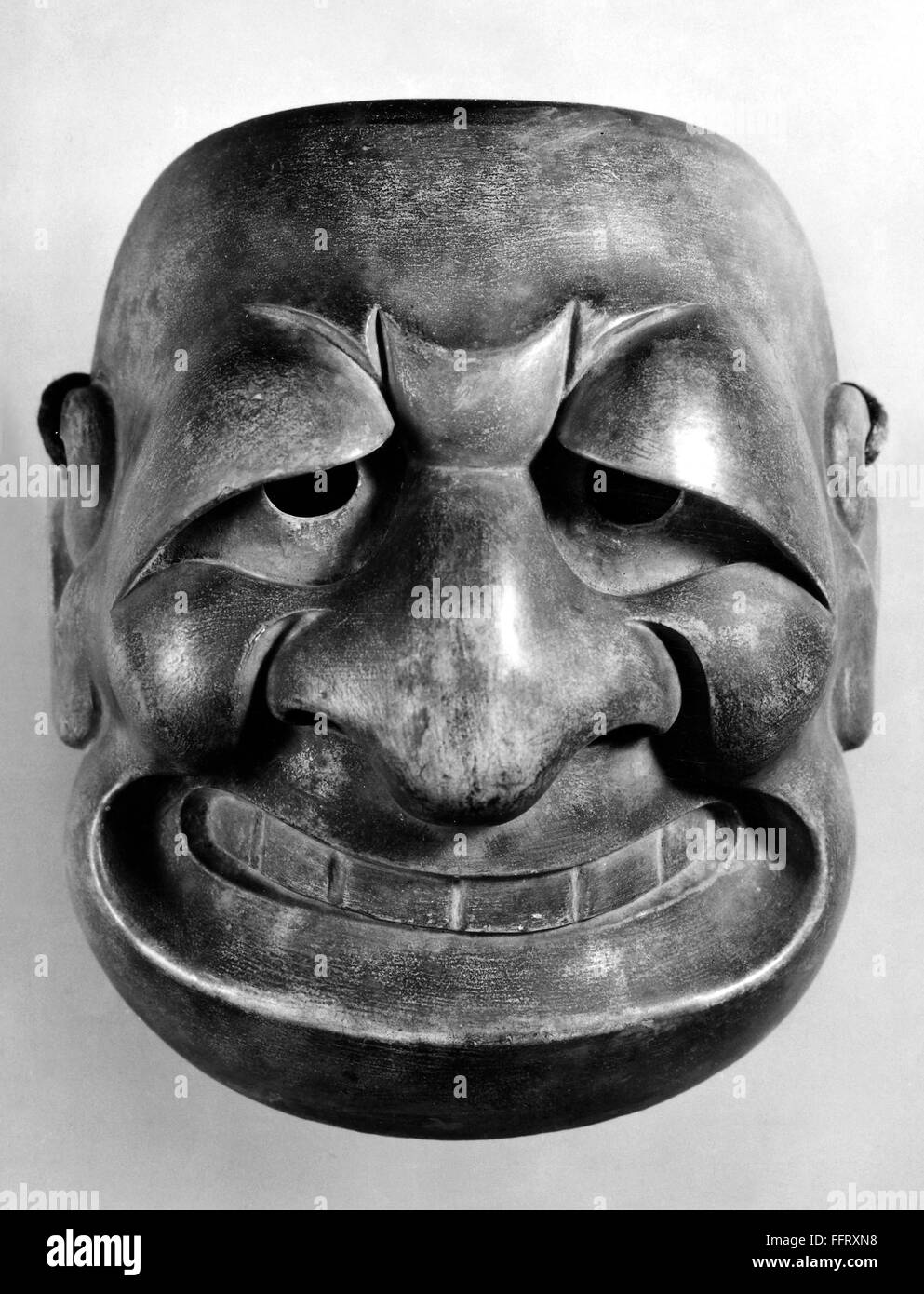 JAPAN: KYOGEN MASK. /nComical Kyogen theater mask. Wood, 18th century ...