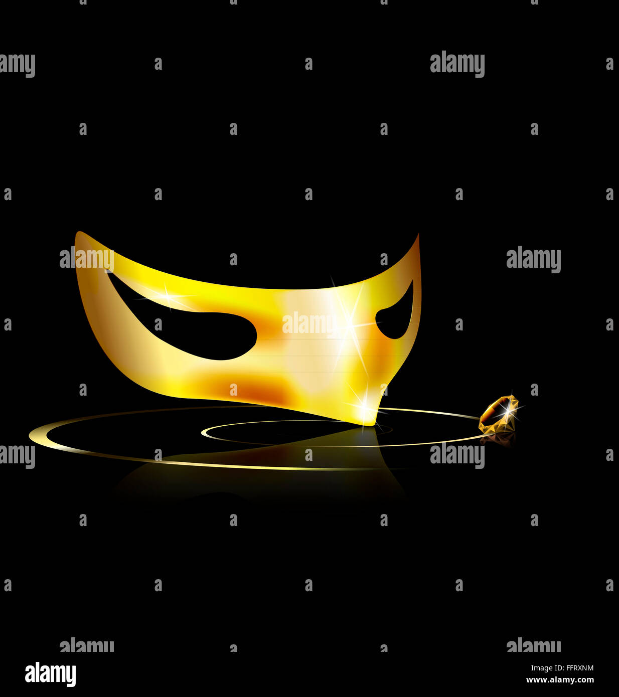 dark background and carnival golden half mask Stock Photo - Alamy
