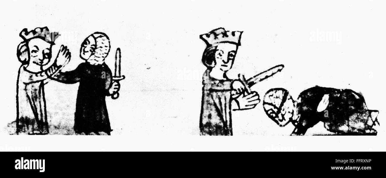 ENGLAND: BARONS' WAR. /nLeft: King Henry III is captured by Simon de ...