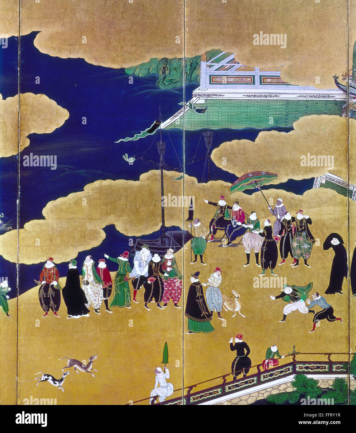 JAPAN: PORTUGUESE TRADERS. /nPortuguese merchants arriving in Japan ...