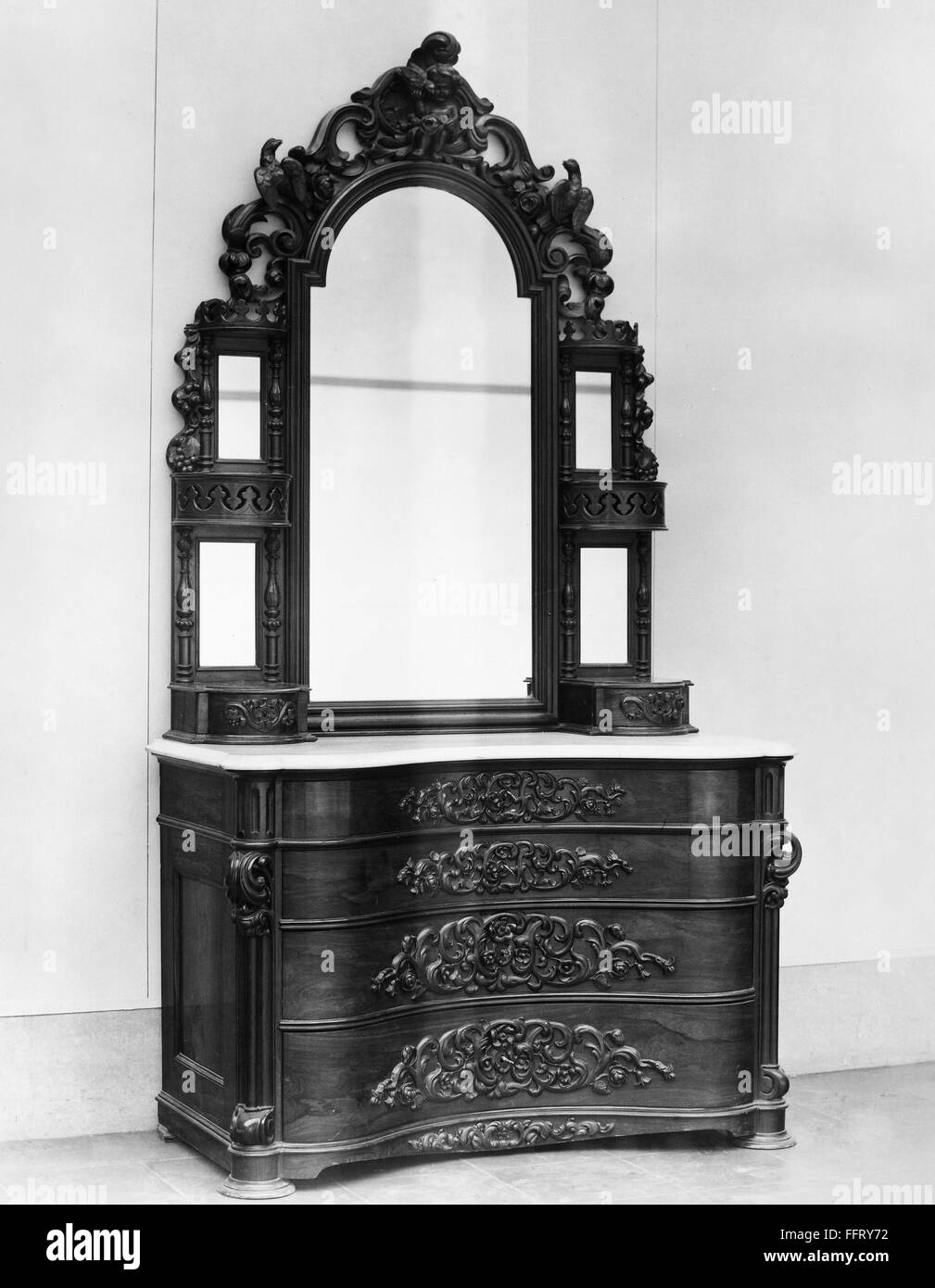 VICTORIAN BUREAU, c1860. /nAmerican rosewood bedrooom bureau in the ...