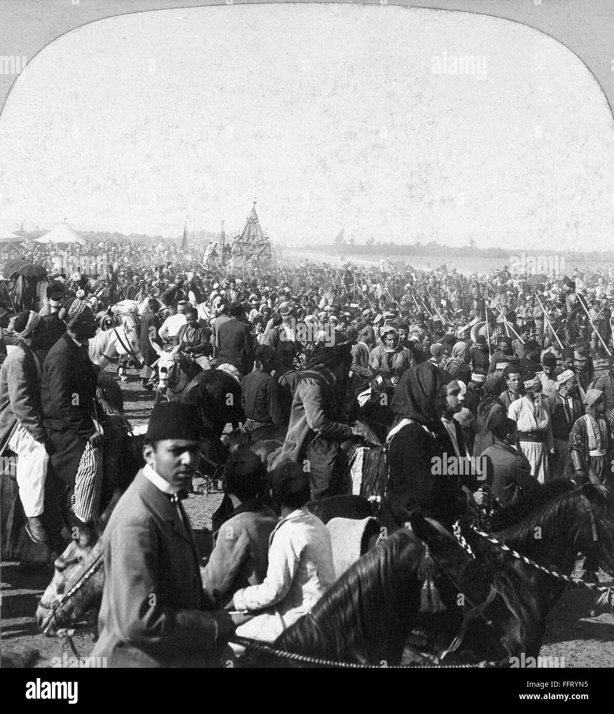 MECCA: PILGRIMAGE, c1903. /nA crowd of Mahmal and Muslim pilgrims in ...