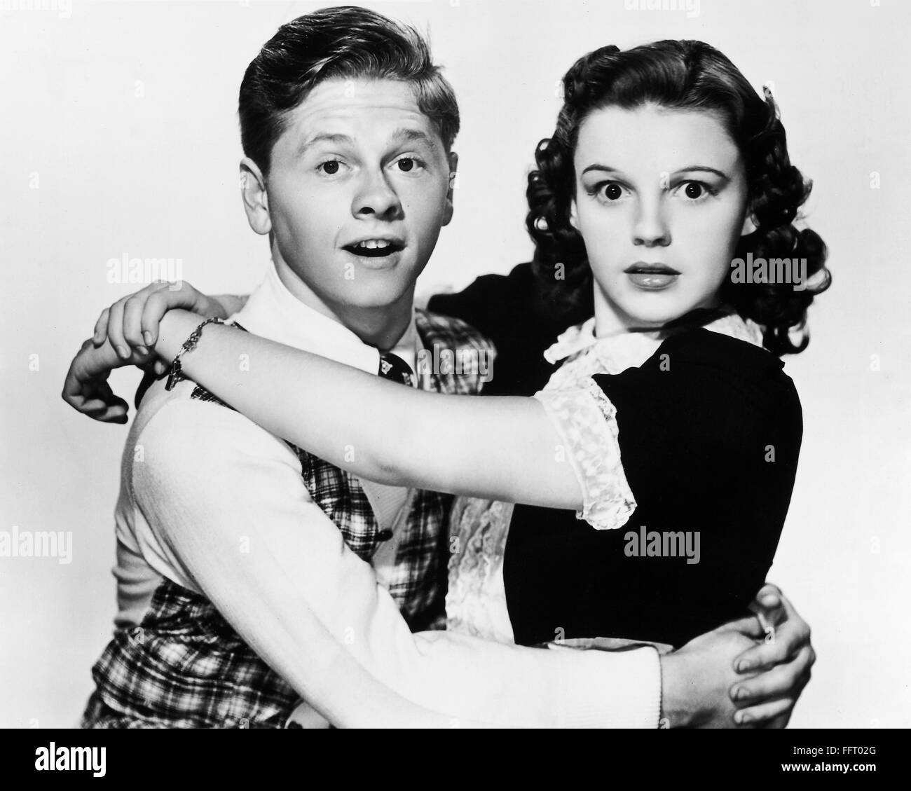 ROONEY AND GARLAND, 1938. /nAmerican actor Mickey Rooney (1920- ) and ...