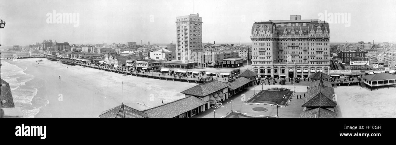 ATLANTIC CITY: BOARDWALK. /nA panoramic view of the skyline seen from ...