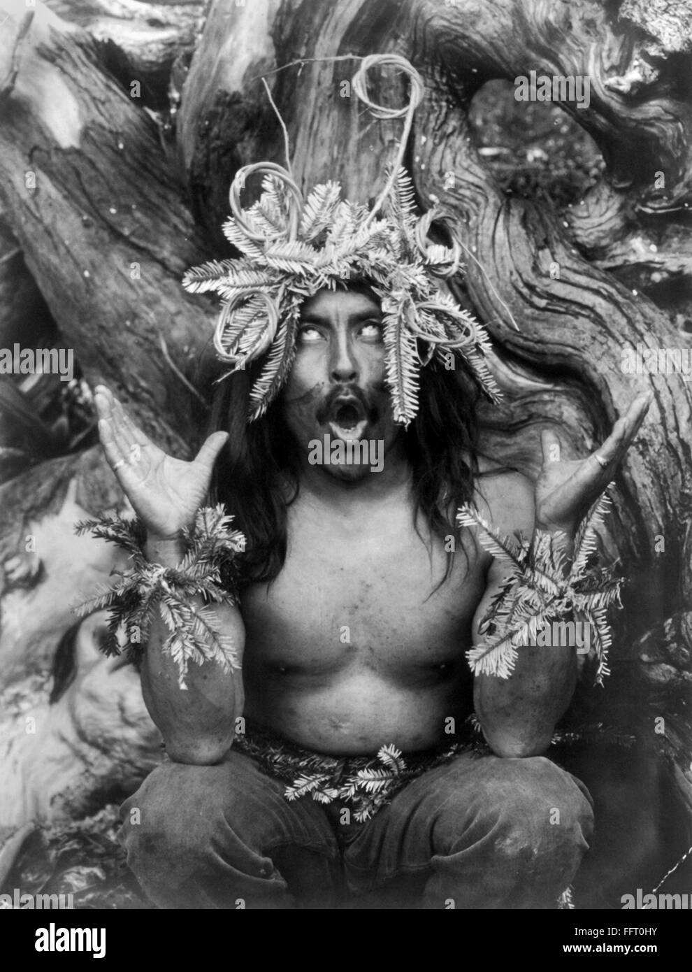 HAMATSA SHAMAN, c1914./nA portrait of a hamatsa or cannibal shaman ...