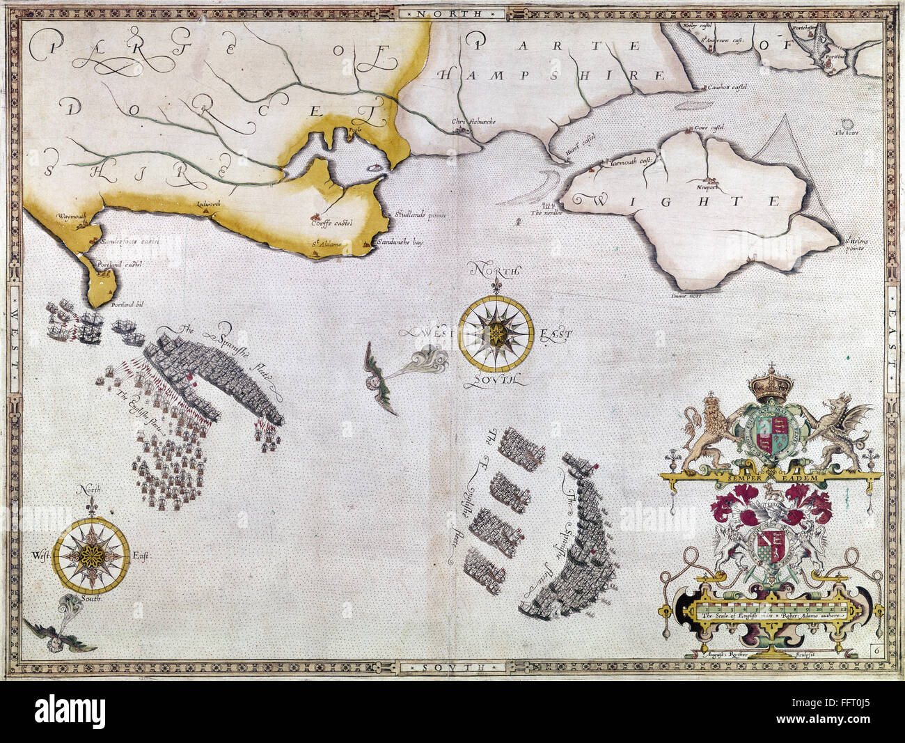 Map of the english channel 1588 hi-res stock photography and images - Alamy