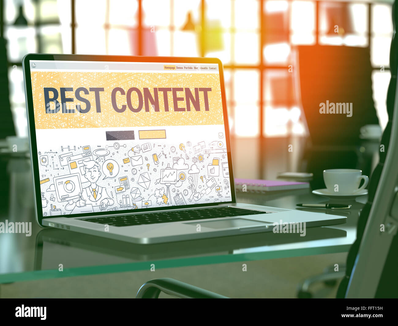 Best Content - Concept on Laptop Screen Stock Photo - Alamy