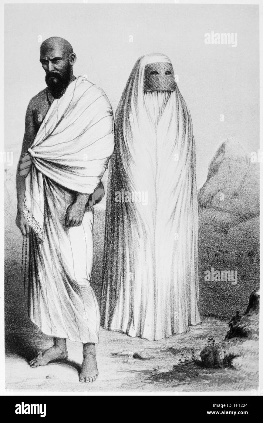 PILGRIMS TO MECCA, c1855. /nMale and female pilgrims on their way to ...