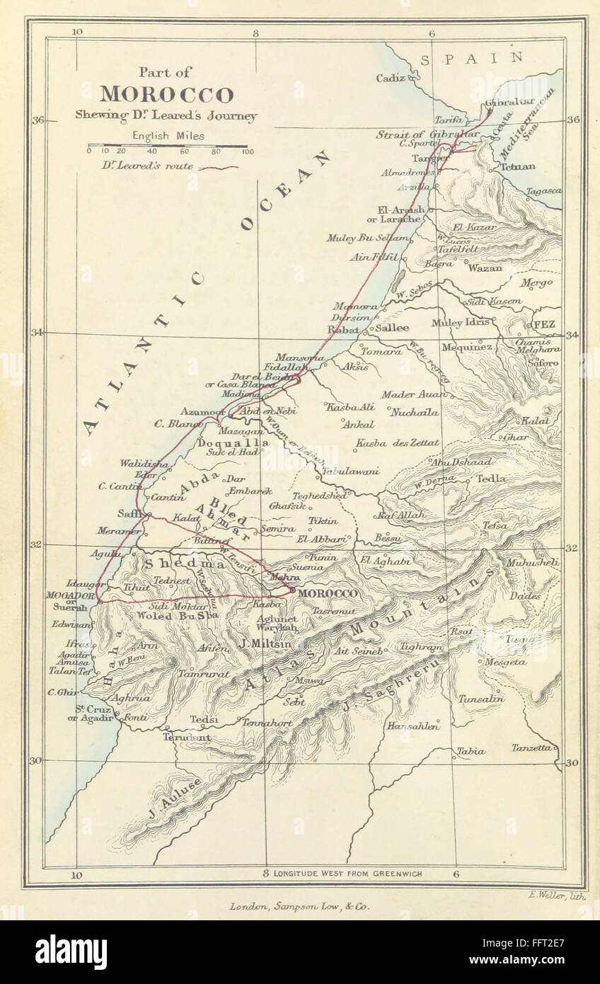 Map of the country of the moors hi-res stock photography and images - Alamy