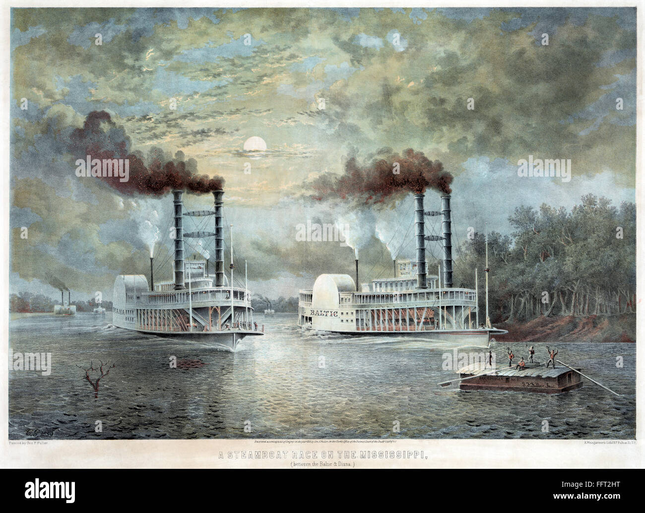 MISSISSIPPI RIVER RACE, c1859. /n'A steamboat race on the Mississippi ...