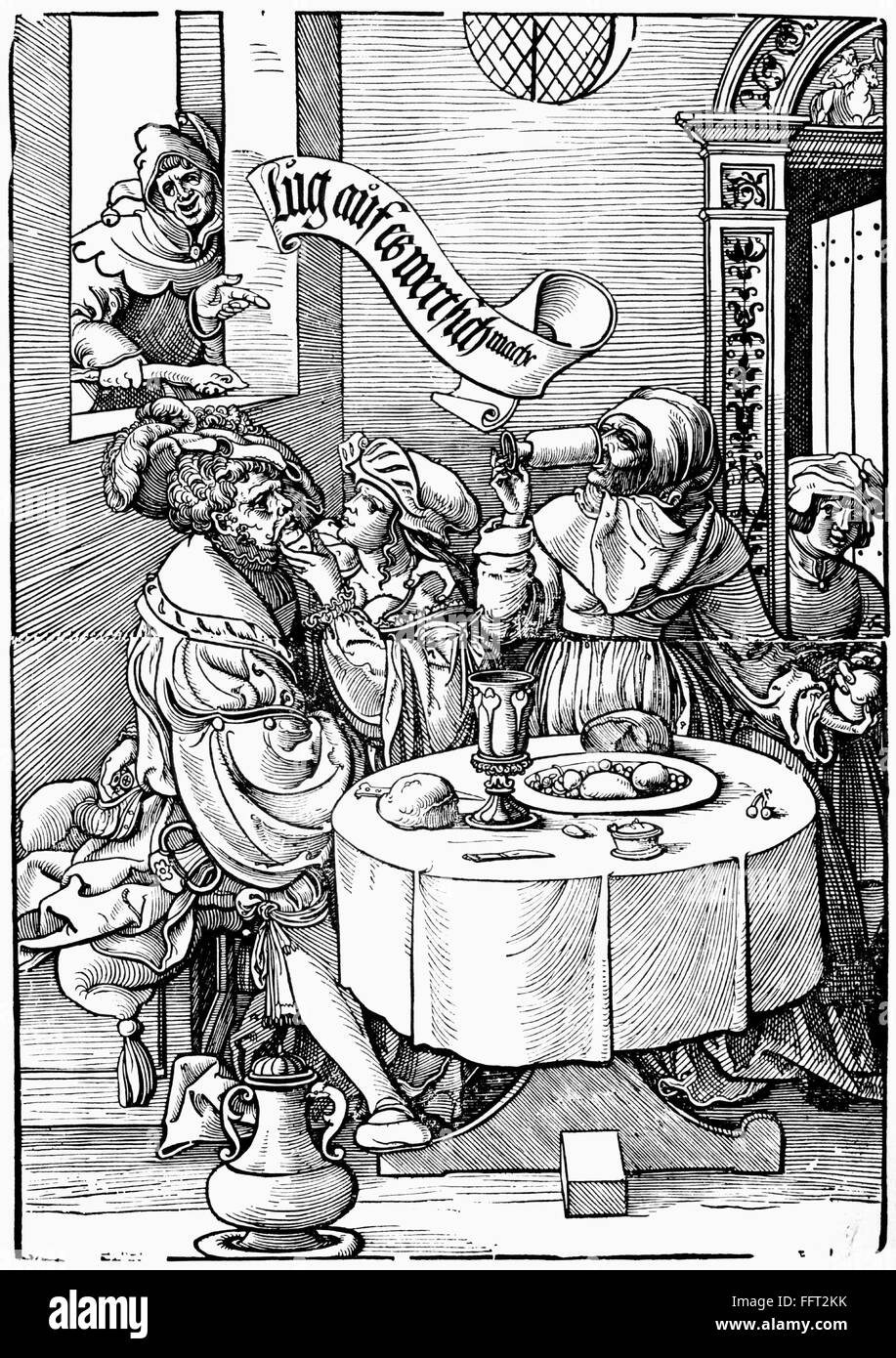 PROSTITUTION, 16th CENTURY. /nScene in a medieval brothel. German ...