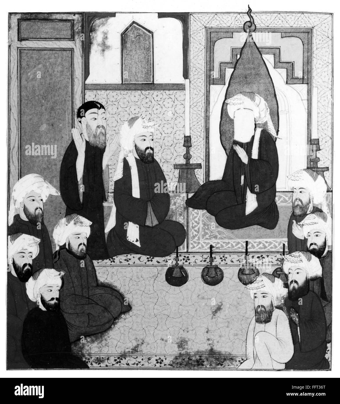 MOHAMMED (570-632). /nArabian prophet and founder of Islam. Mohammed discussing Islamic ...