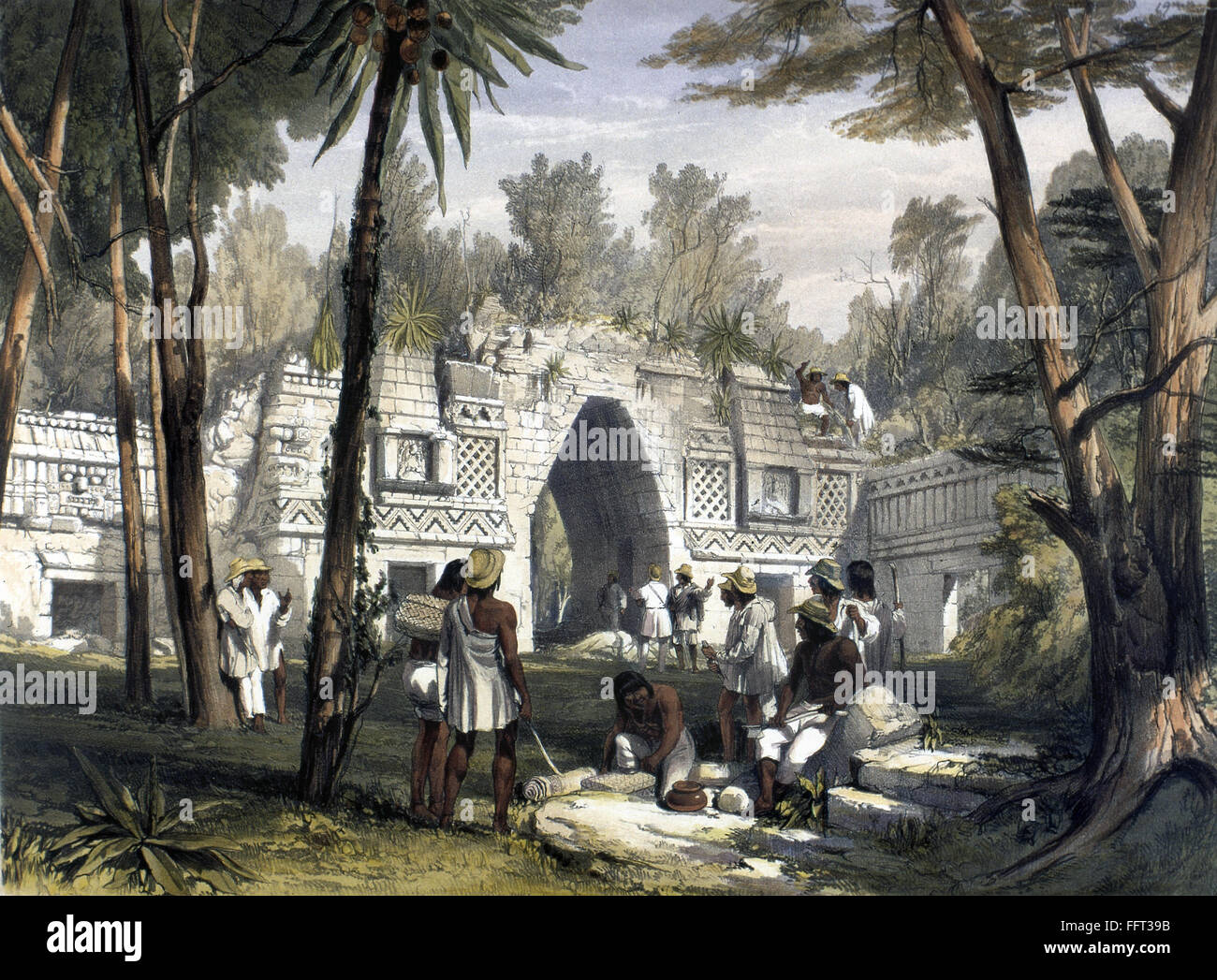MEXICO: LABNAH, 1844. /nThe gateway of the Mayan ruins at Labnah on the ...