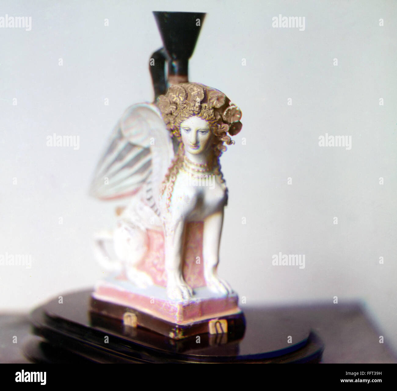 ETRUSCAN VASE. /nPainted Etruscan vase in the shape of a female sphinx ...