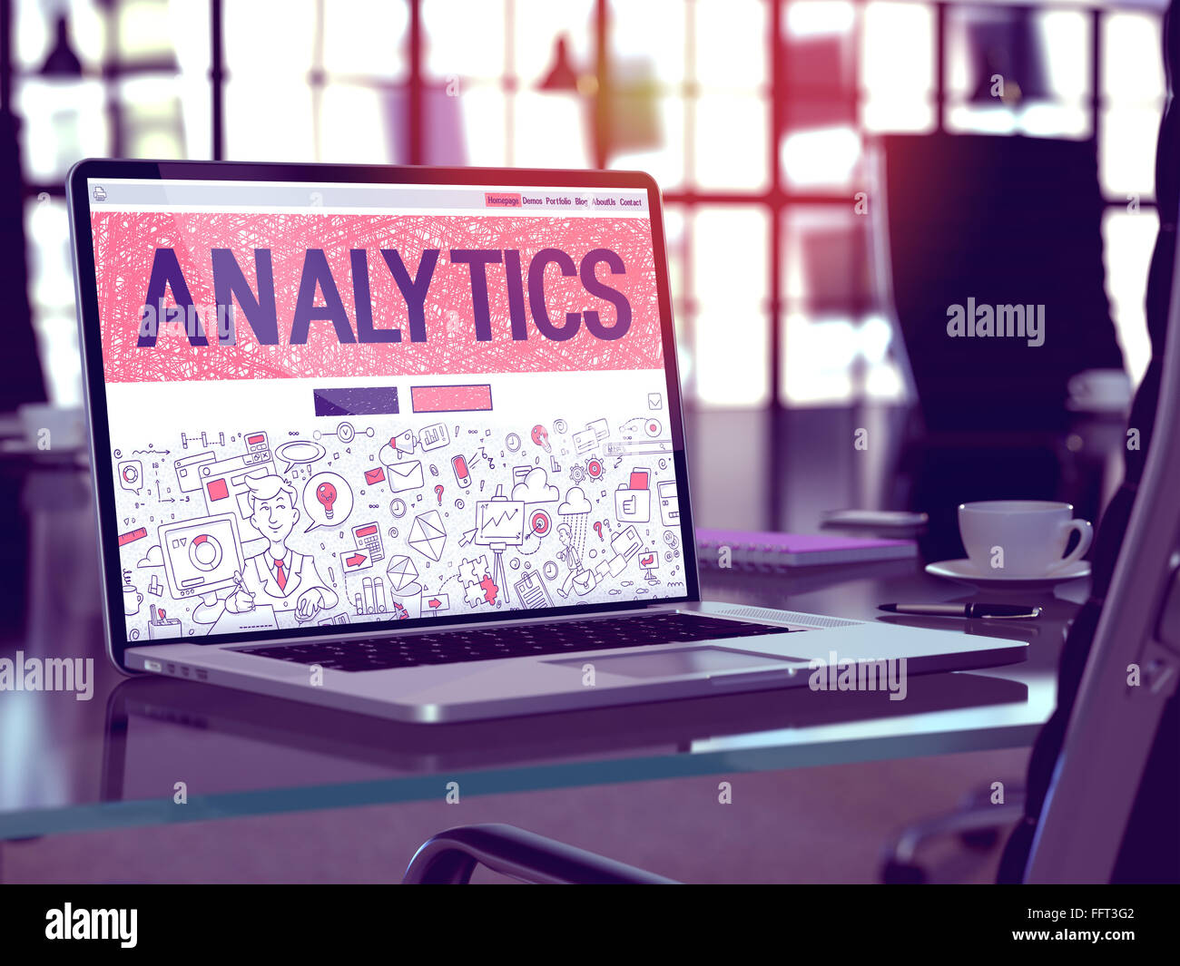Laptop Screen with Analytics Concept Stock Photo - Alamy