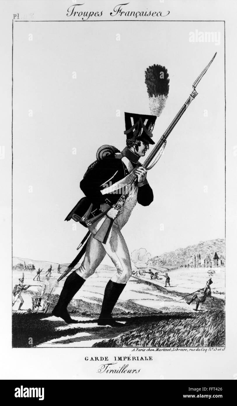 FRANCE: UNIFORM, c1810. /nA soldier in Napoleon I's Imperial Guard ...