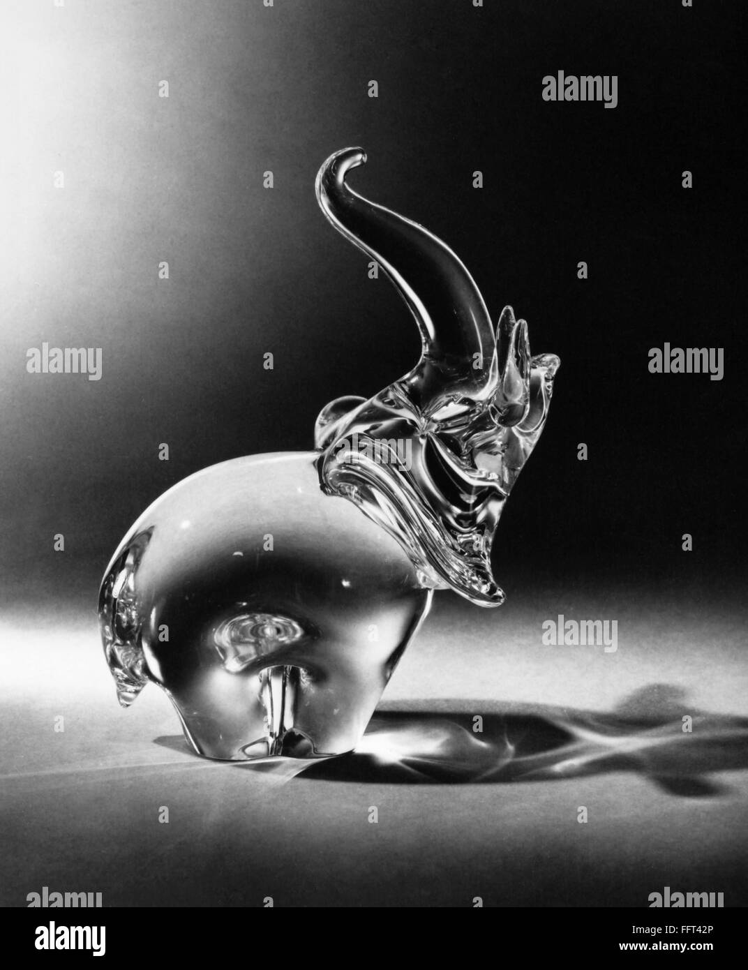 AMERICA: STEUBEN GLASS. /nSolid crystal elephant paper weight made by ...