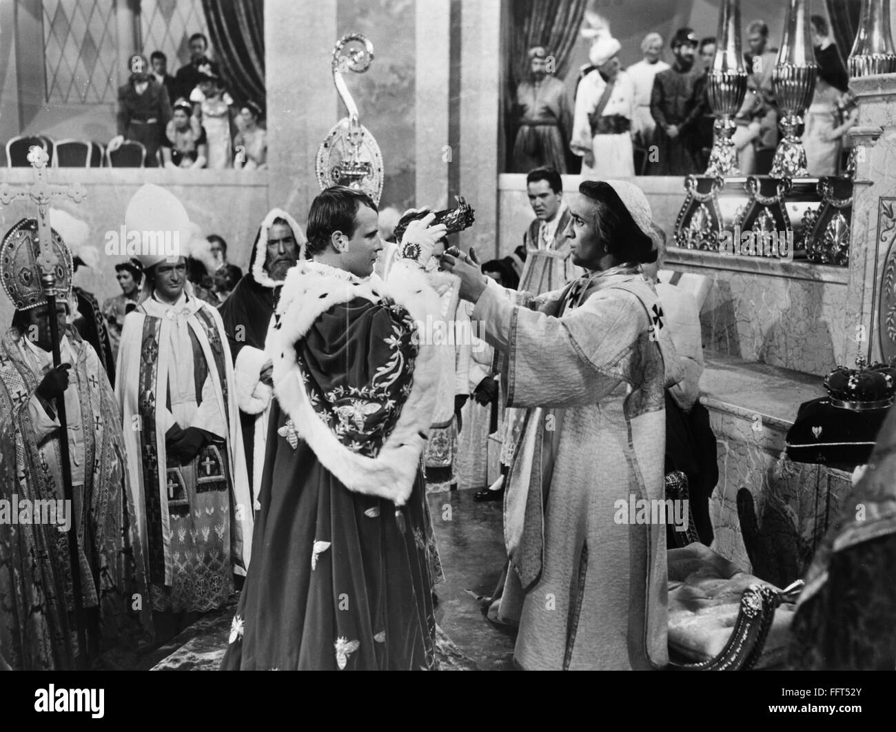 FILM: DESIREE, 1954. /nMarlon Brando as Napoleon Bonaparte crowns ...