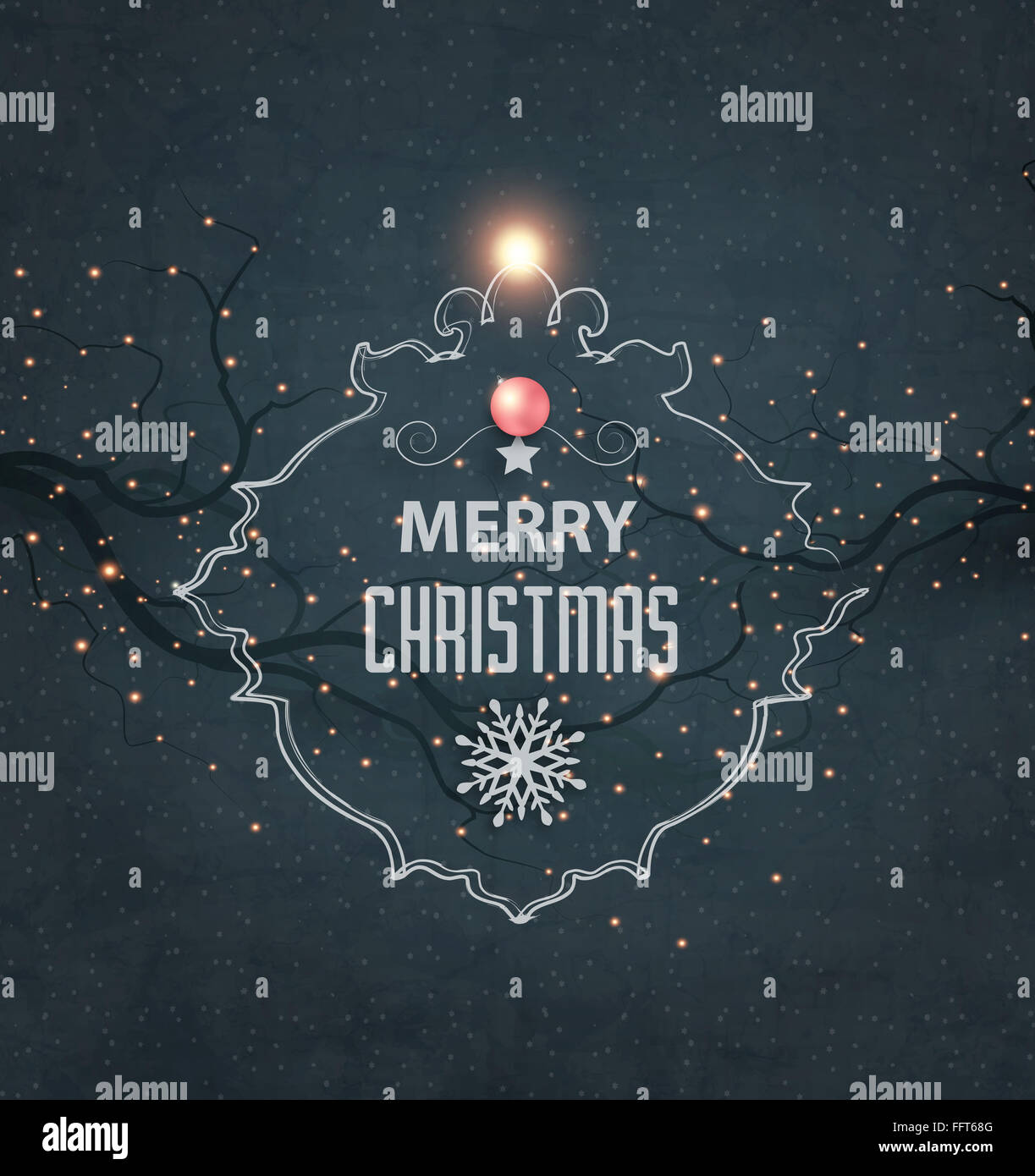 Christmas Background With Title Inscription And Snow Stock Photo - Alamy