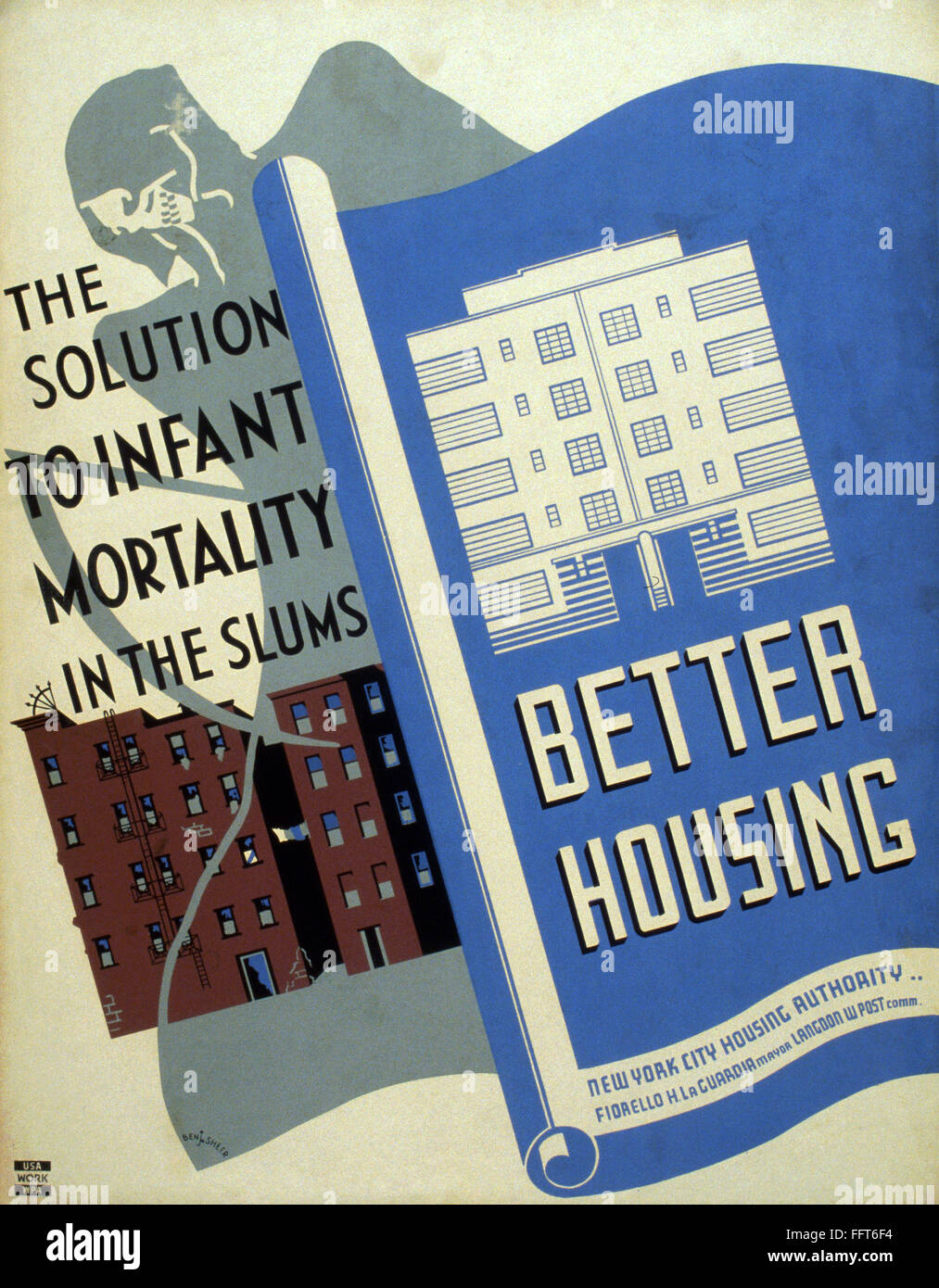 NEW DEAL: WPA POSTER. /n'Better Housing: The Solution to Infant ...