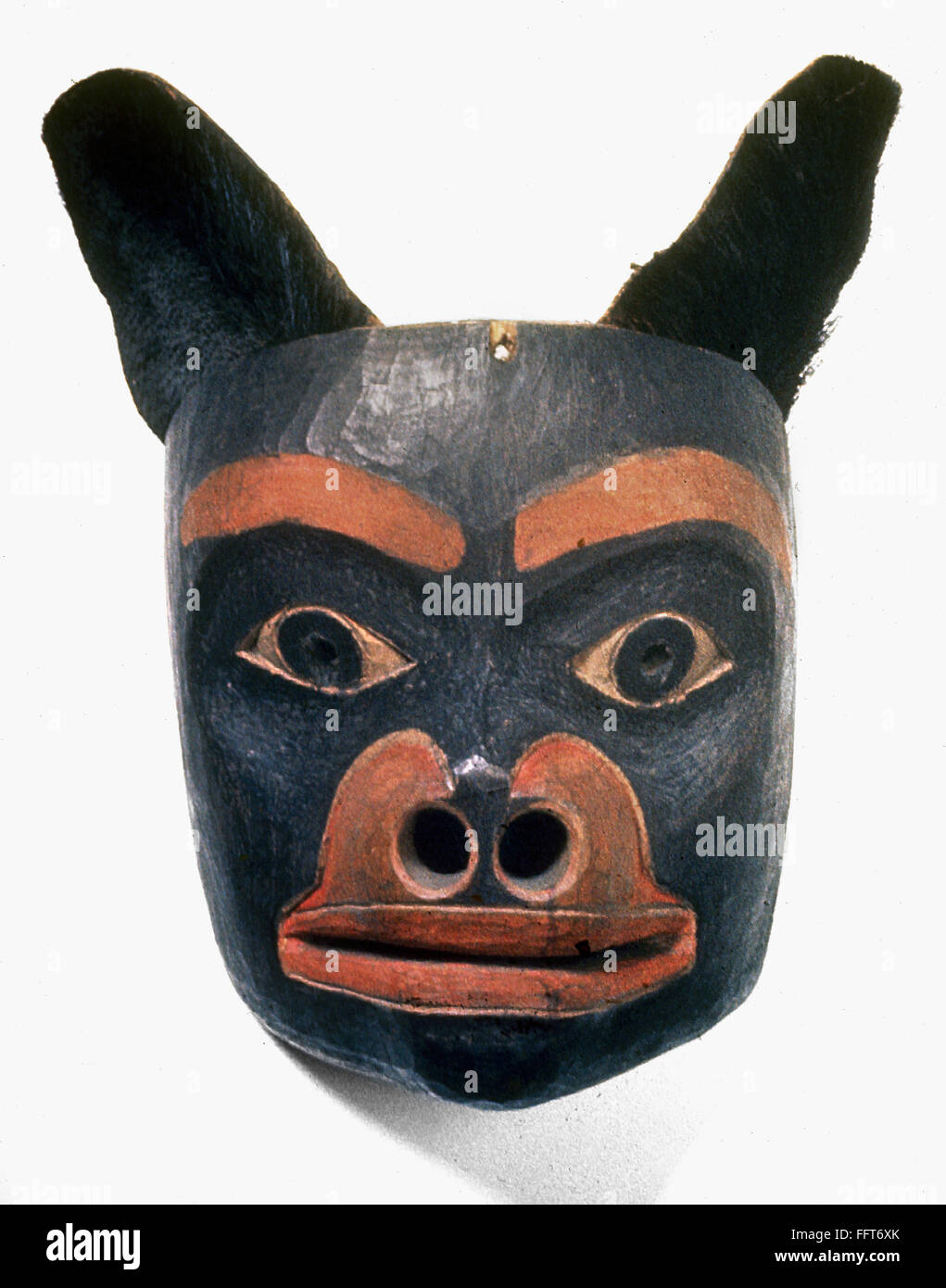 CANADA: KWAKIUTL MASK. /nCarved and painted Kwakiutl mask, from British ...