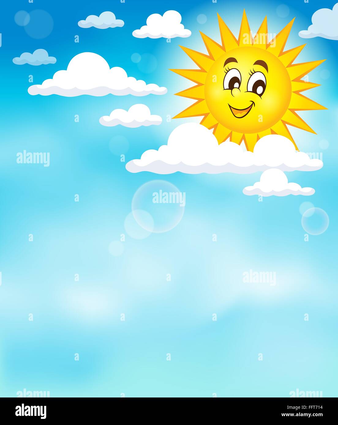 Sun on sky theme image 3 - picture illustration Stock Photo - Alamy