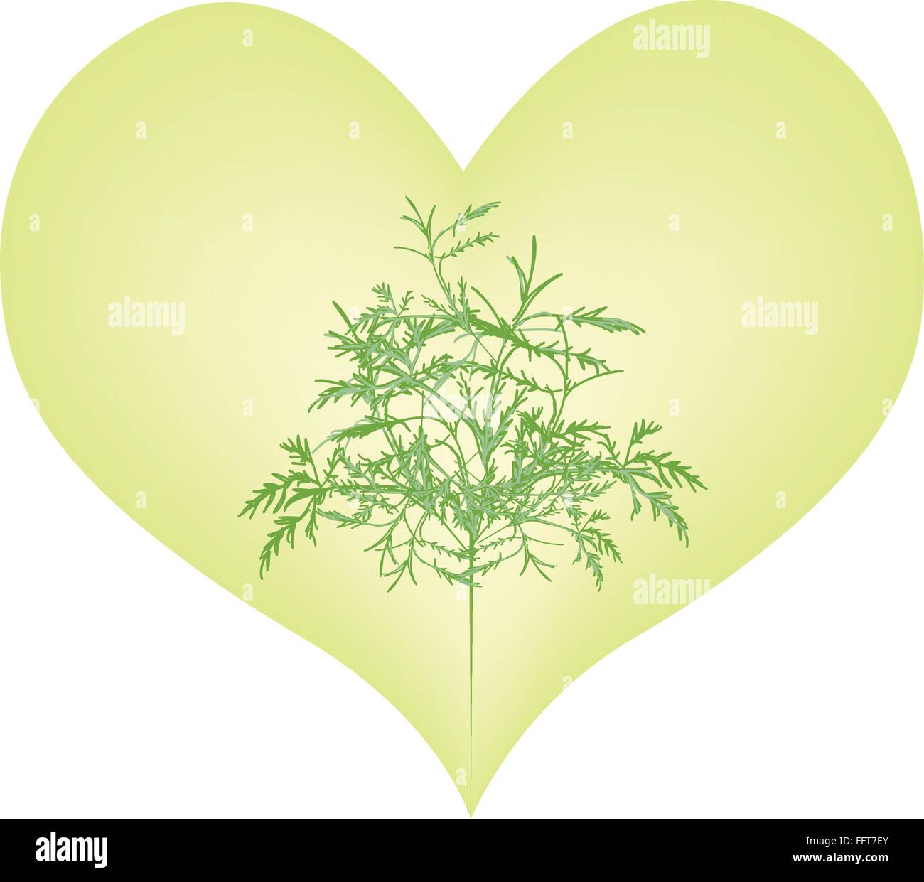 Love Concept, Illustration of Green Heart Shape with Green Tree ...