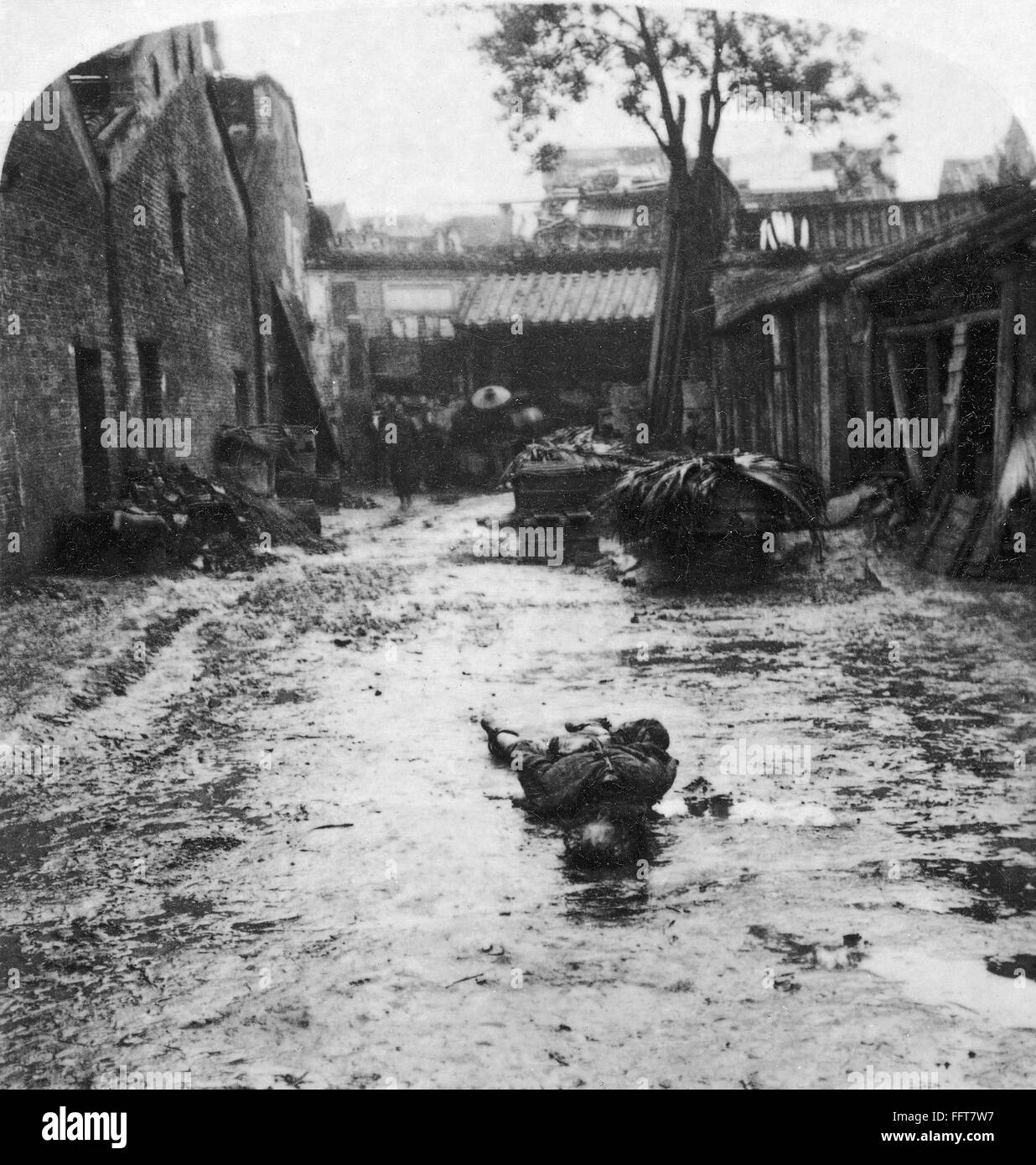 CHINA: BOXER REBELLION. /nThe remains of a captured Boxer rebel lying ...