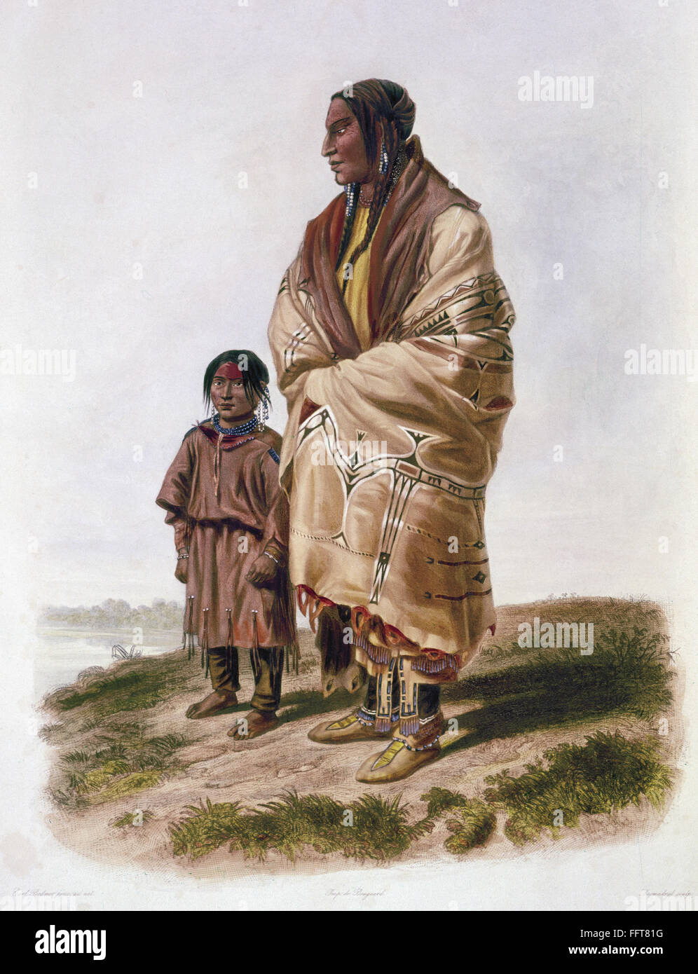 DAKOTA AND ASSINIBOIN. /nA Dakota woman with an Assiniboin girl. Print ...