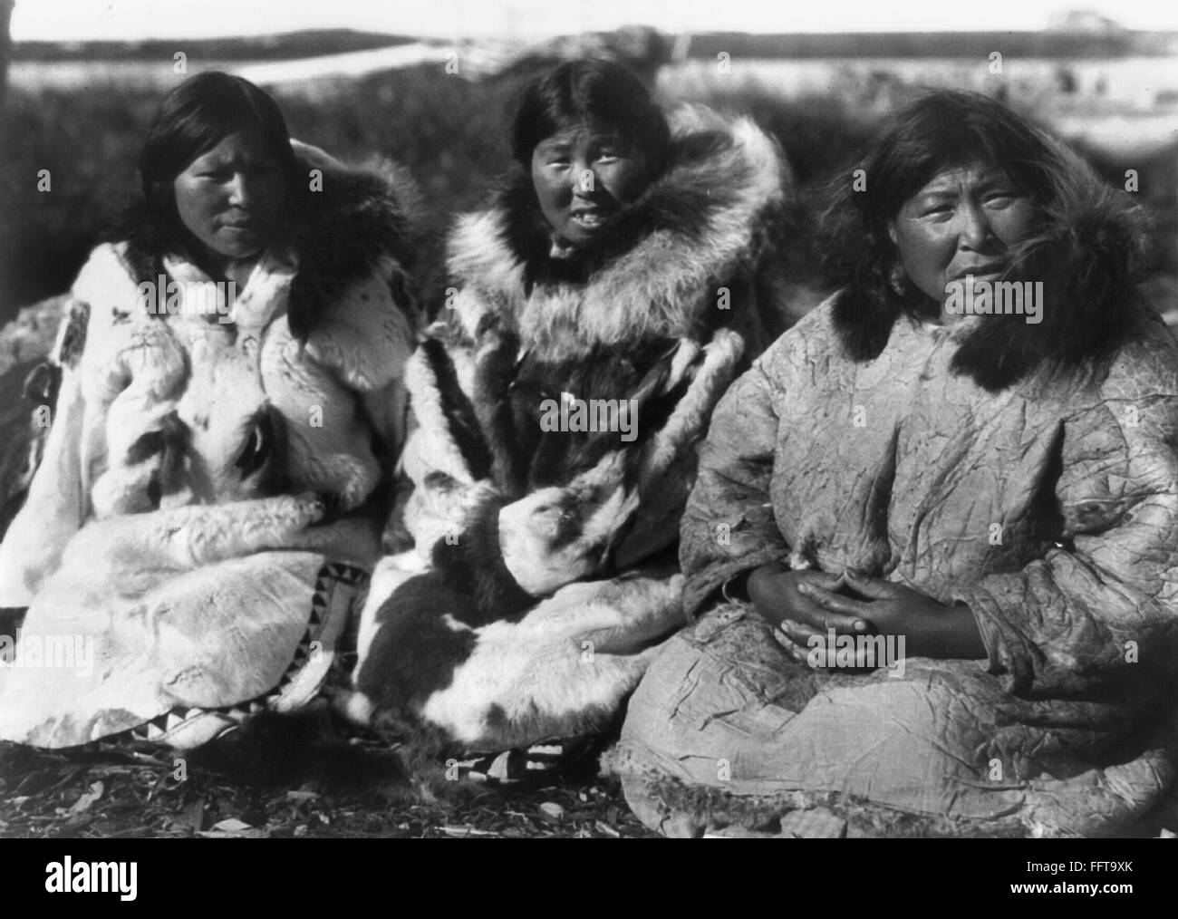 ALASKA: ESKIMOS, c1929. /nThree Selawik women, Selawik, Alaska ...