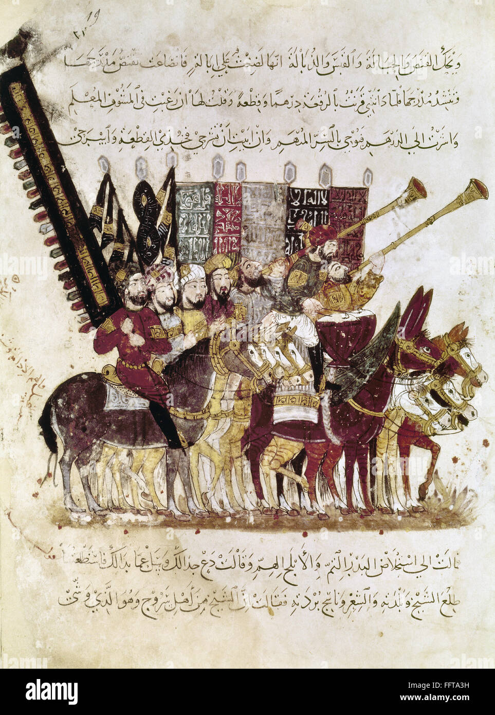 MUSLIM WARRIORS. /nGroup of Muslim soldiers. Persian manuscript ...