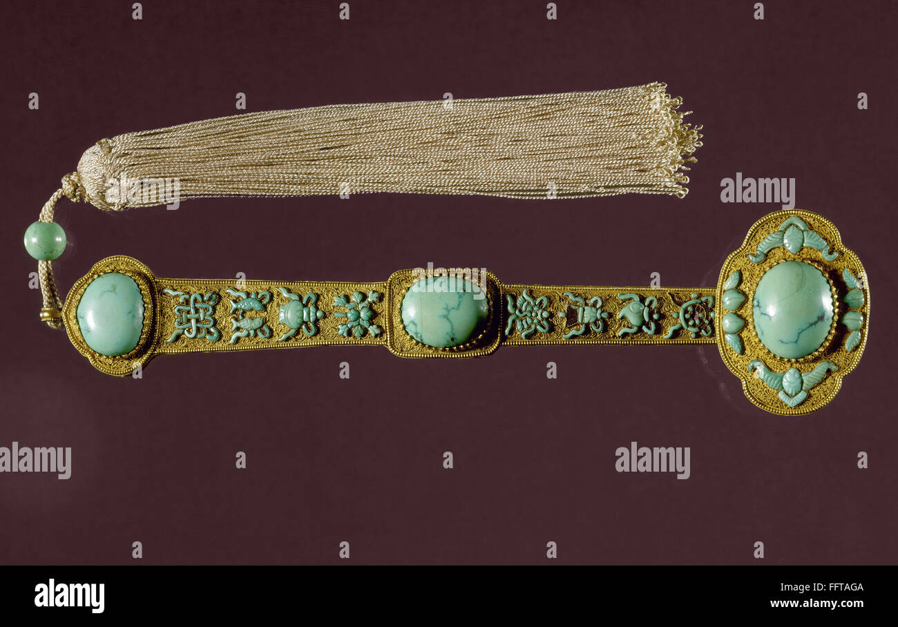 CHINA: RUYI SCEPTER. /nA 'ruyi' scepter and tassel with Buddhist ...
