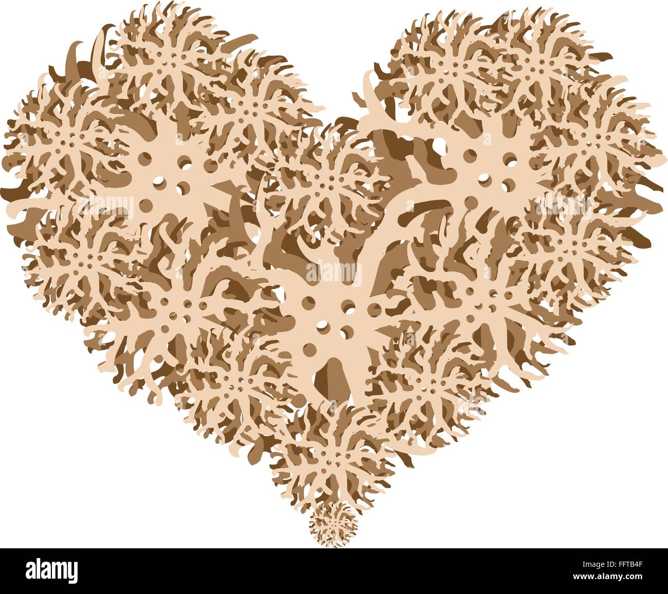 Love Concept, Illustration of Brown Flowers Forming in Heart Shape ...