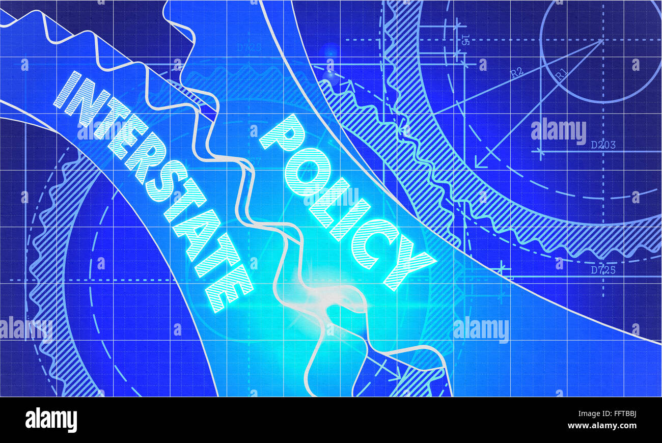 Policy Interstate Concept. Blueprint of Gears Stock Photo - Alamy