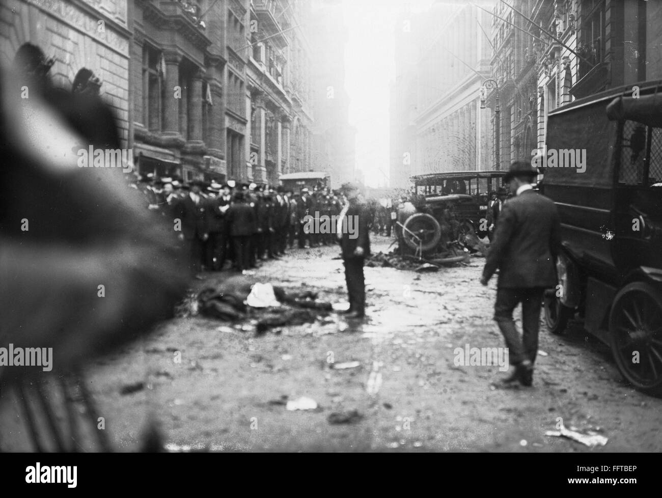 WALL STREET BOMBING, 1920. /nVictims lying in the street after the Wall ...
