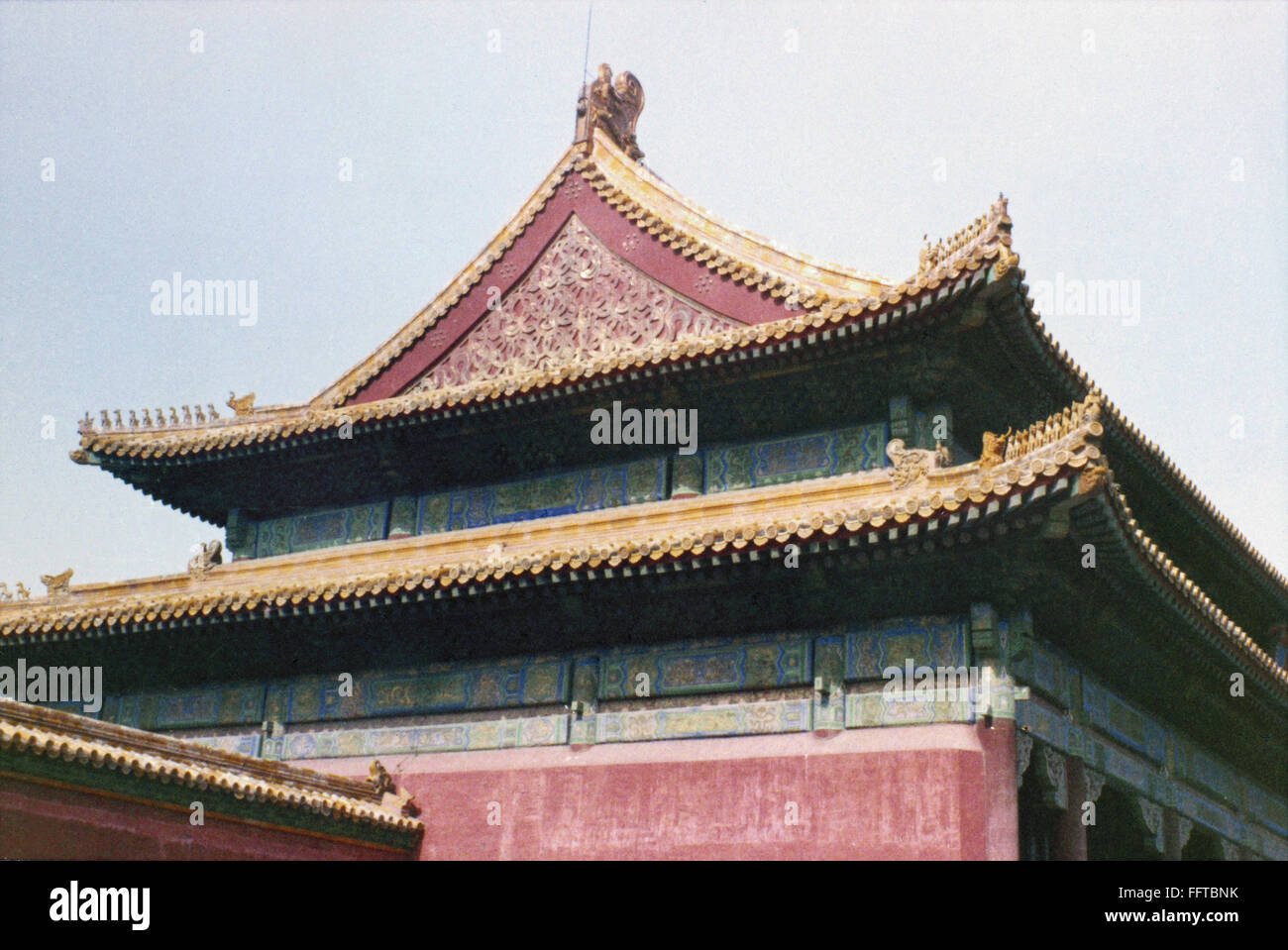 PEKING: FORBIDDEN CITY. /nRoof detail from a pavilion of the imperial ...