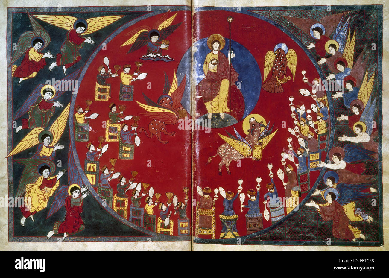 BEATUS OF SAINT-SEVER. /nChrist in Majesty. Double page spread from the ...