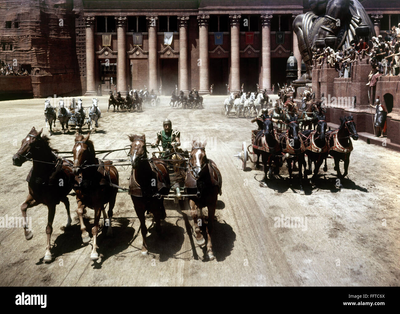BEN HUR, 1959. /nChariot race from the 1959 film version directed by ...
