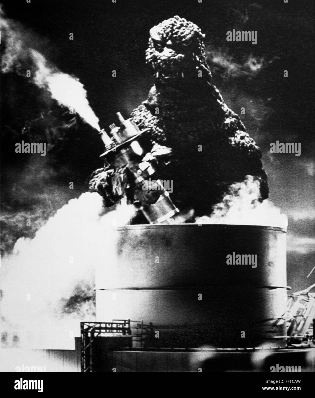 GODZILLA. /nGodzilla destroying an oil refinery in one of the Japanese ...
