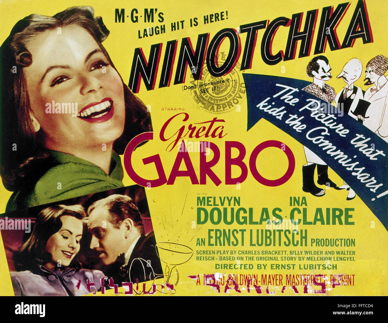 FILM: NINOTCHKA, 1939. /nAmerican poster for 'Ninotchka,' directed by Ernst Lubitsch and ...
