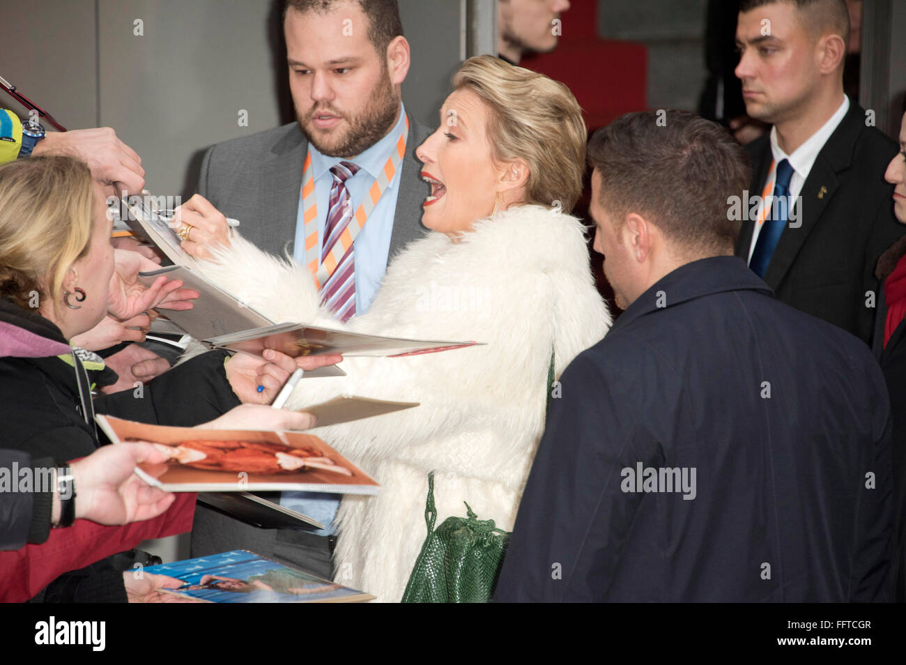 Berlin, Germany. 15th Feb, 2016. Emma Thompson arriving for the 'Alone ...
