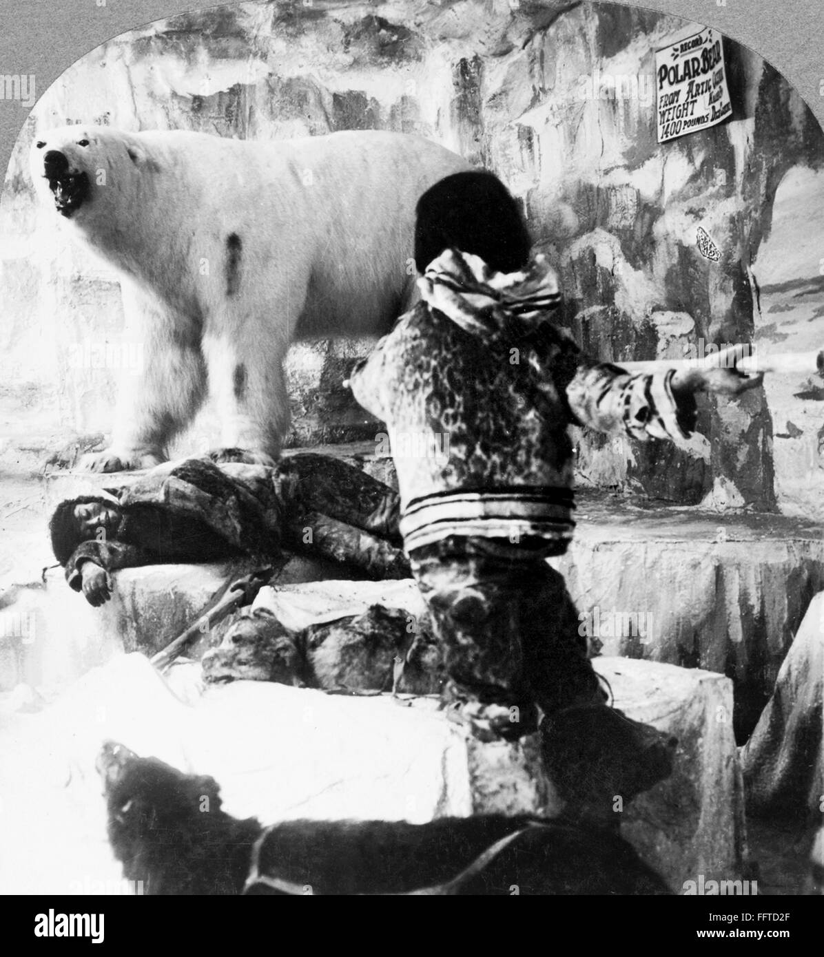 WORLD'S FAIR: ESKIMOS. /nAn exhibit depicting an Eskimo fighting a ...