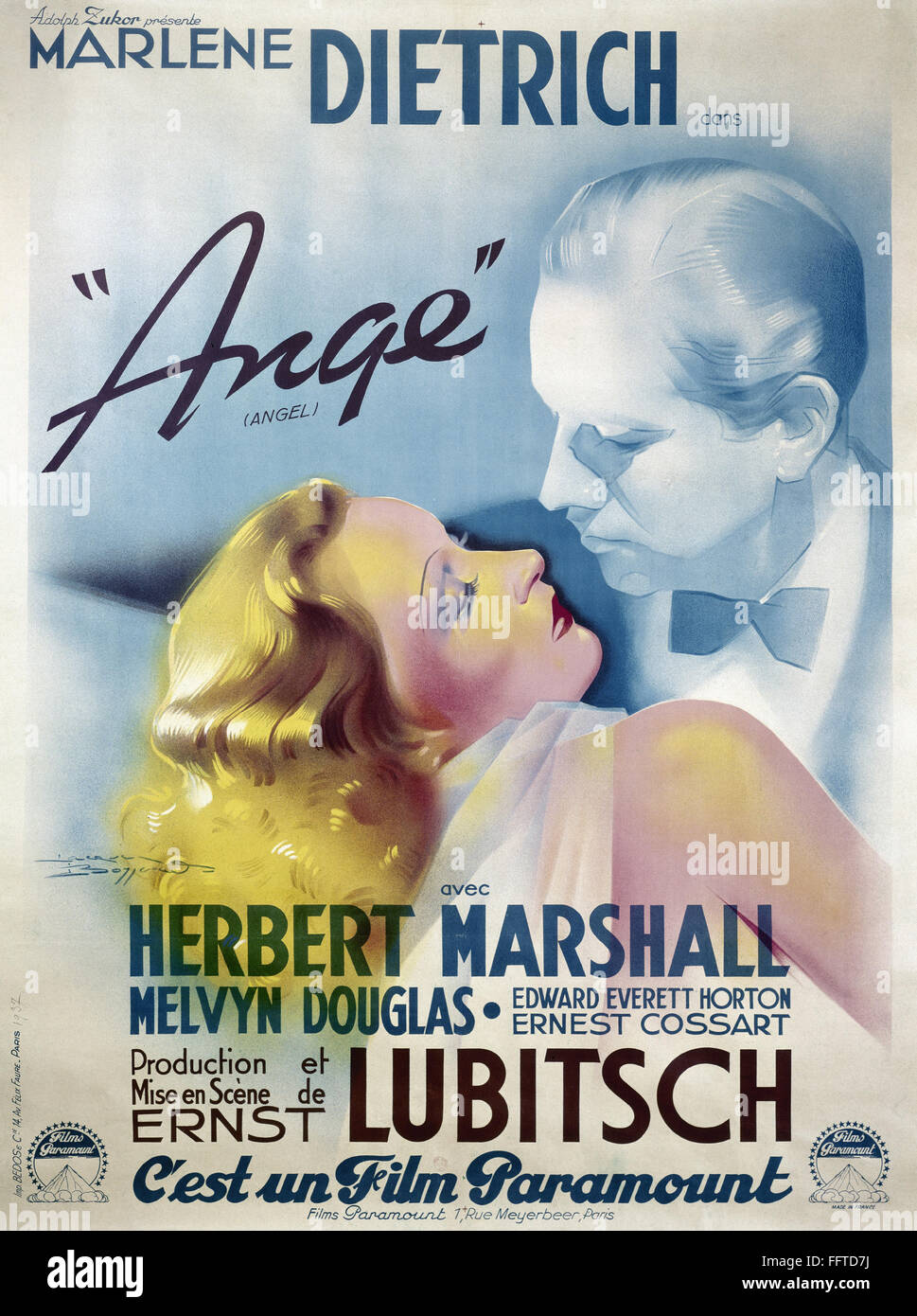 POSTER: ANGEL, 1937. /nFrench poster for the American film 'Angel ...