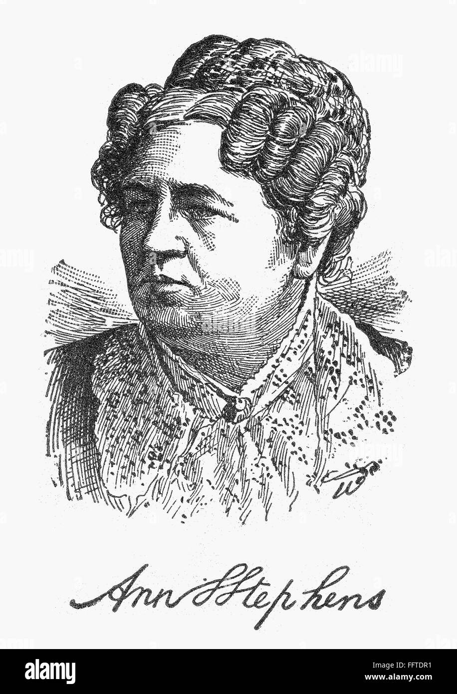 ANN SOPHIA STEPHENS /n(1810-1886). American novelist. Line engraving ...
