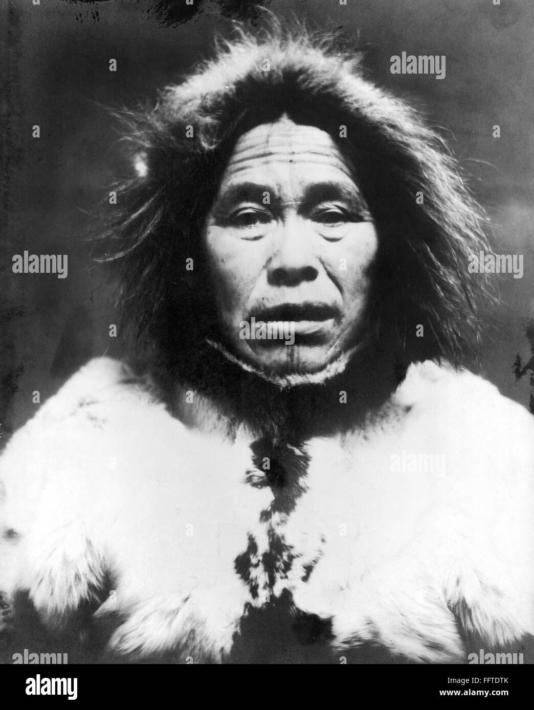 ALASKA: ESKIMO WOMAN. /nAn old Eskimo woman, Alaska. Photograph ...