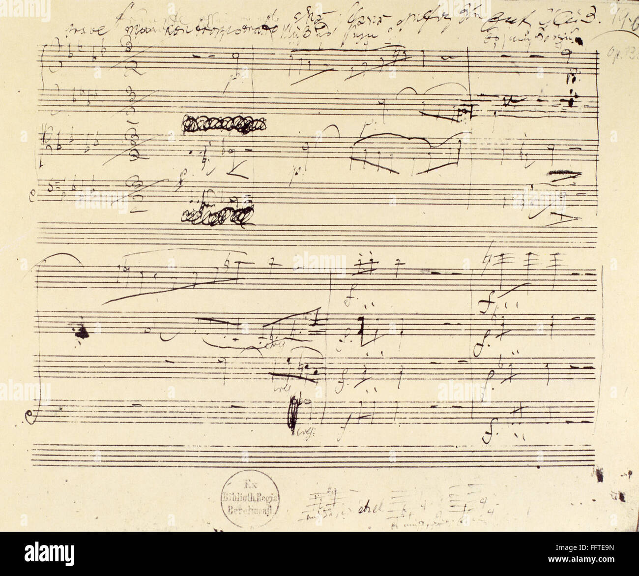 BEETHOVEN MANUSCRIPT, 1826. /nManuscript page from Ludwig van Beethoven ...