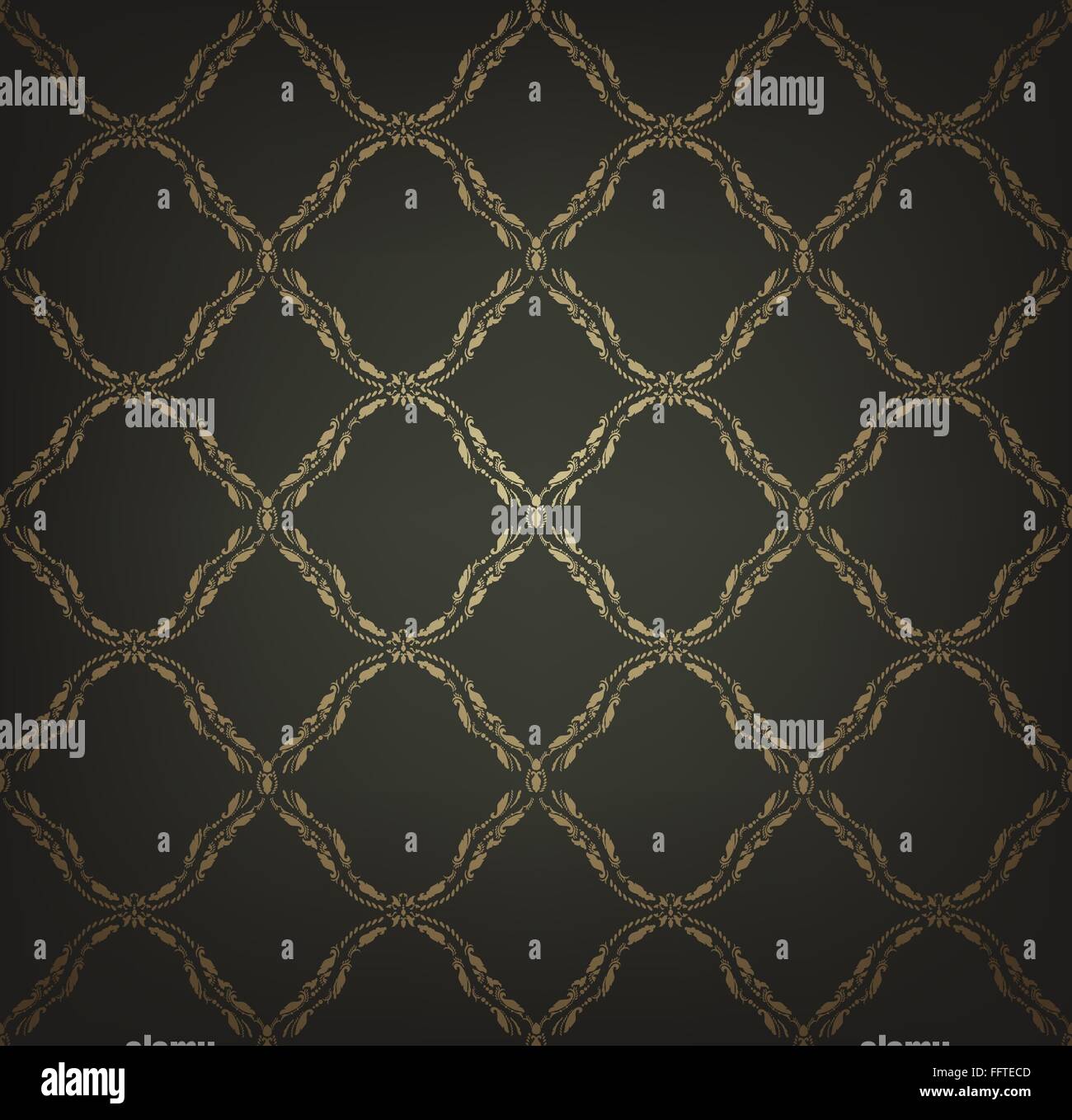Vintage Seamless Gold Pattern With Clipping Mask Stock Vector Image ...