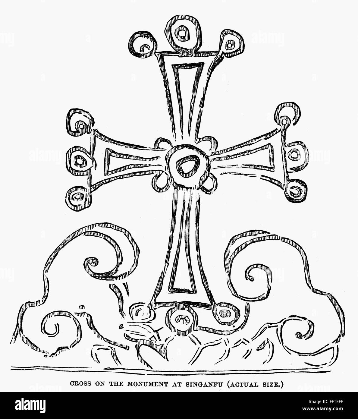NESTORIAN CROSS, 781 A.D. /nCross inscribed on the Nestorian stele ...