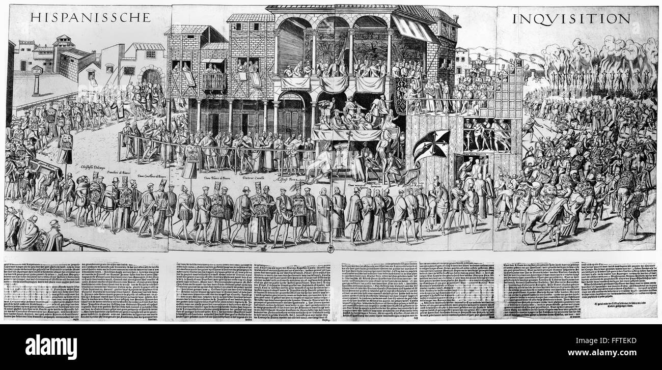 SPANISH INQUISITION. /nCondemned heretics wearing sanbenito robes ...