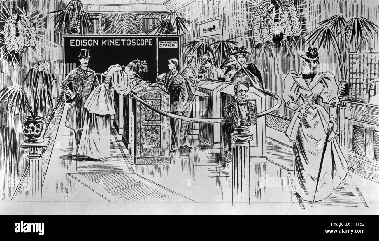 KINETOSCOPE, 1890s. /nThe Edison Kinetoscope parlor on Broadway at 28th ...